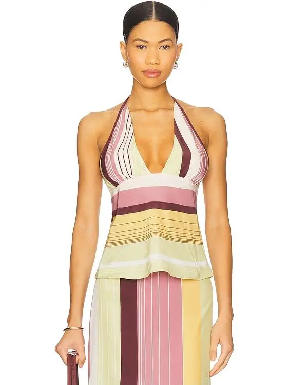 Sir The Label Fontana Halter Cami - Elisa Stripe