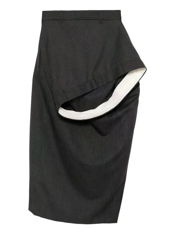 MOOHONG Deconstructed Wool Skirt - Grey
