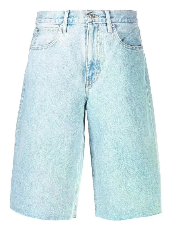 SLVRLAKE Grace Knee-length Denim Shorts - Blue