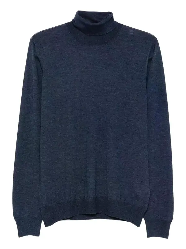 BARBA NAPOLI Turtleneck Long-sleeve Sweater - Blue