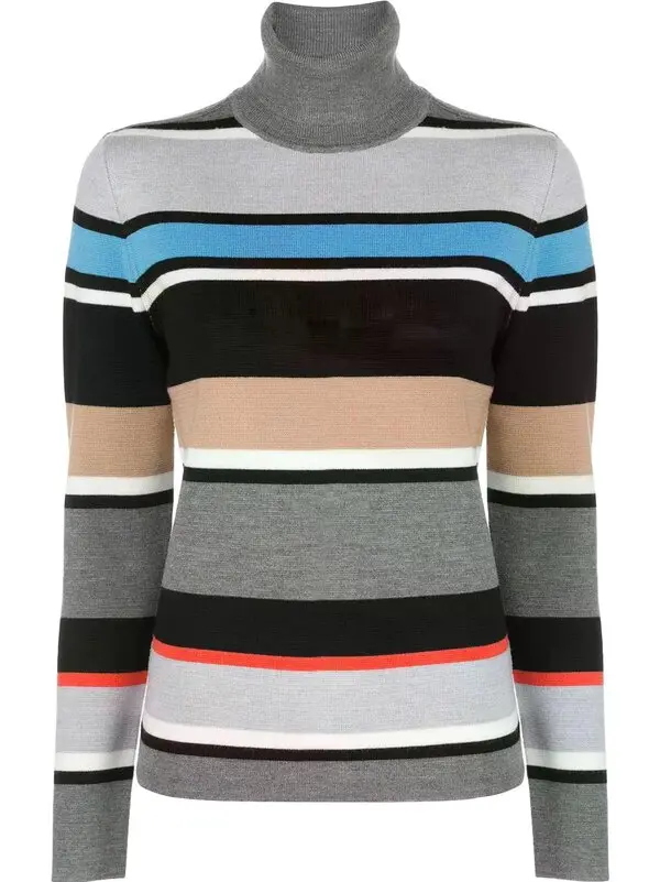 Aztech Mountain Matterhorn Striped Turtleneck Jumper - Blue