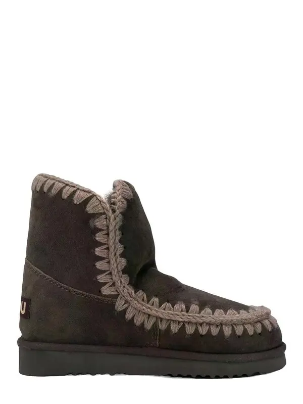 Mou Knitted Detail Boots - Grey