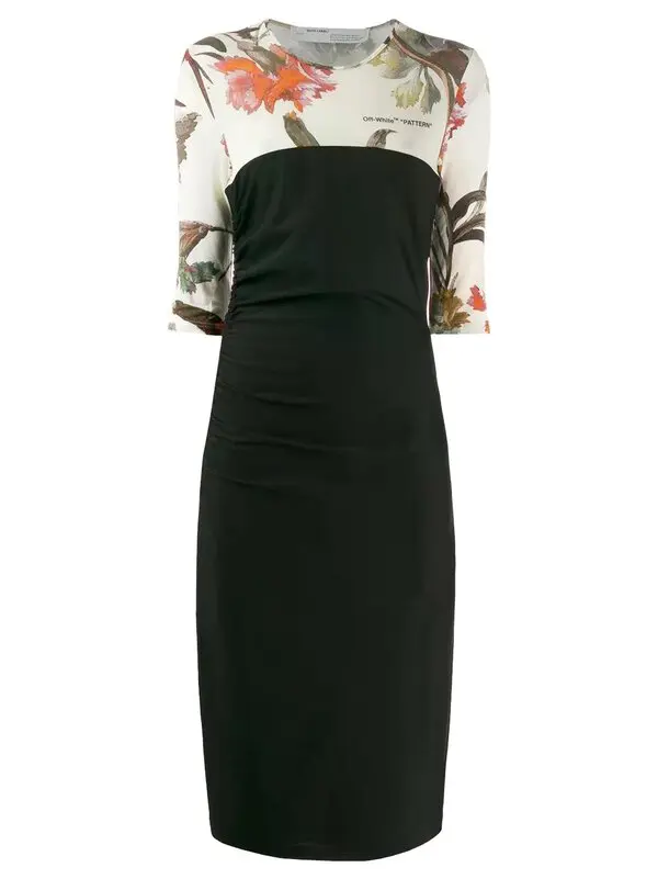Off-White Two-layer Midi Dress - Black