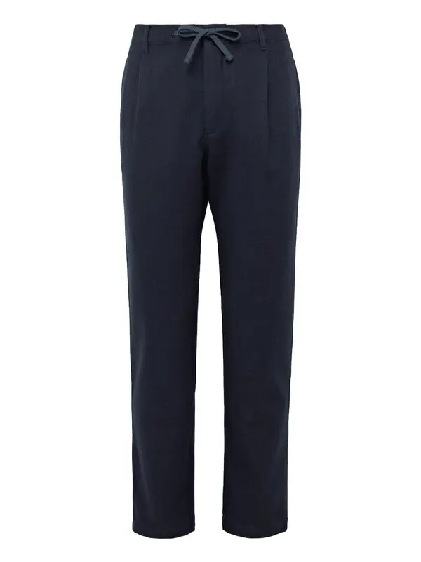 Hartford Tanker Straight-leg Wool-blend Trousers - Blue
