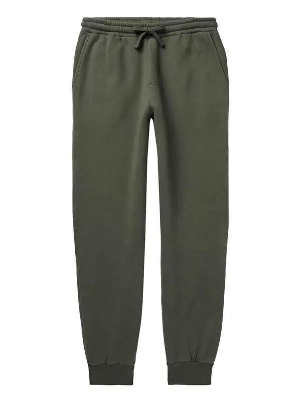 Hartford Tapered Cotton-jersey Sweatpants - Green