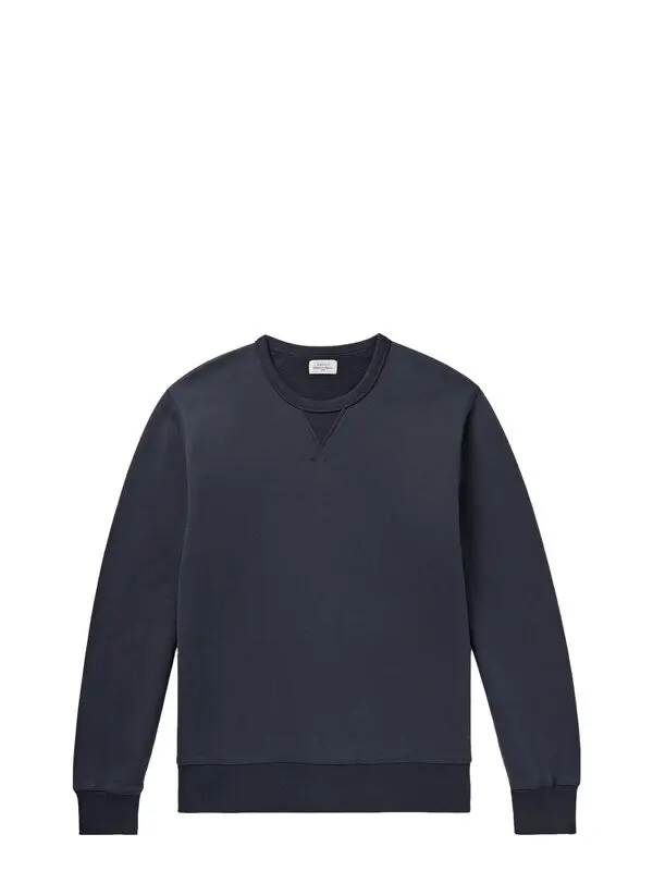Hartford Garment-dyed Cotton-jersey Sweatshirt - Blue