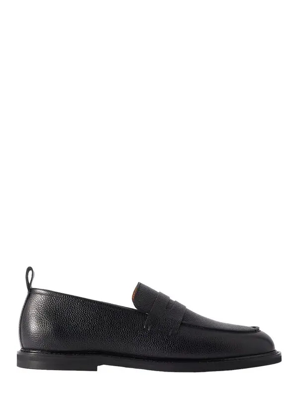 Mr P. Leo Full-grain Leather Penny Loafers - Black