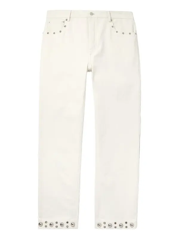 Valentino Garavani Straight-leg Embellished Jeans - White