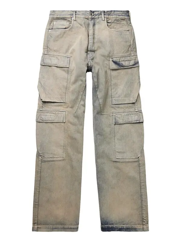 Rick Owens Straight-leg Cargo Jeans - Gray