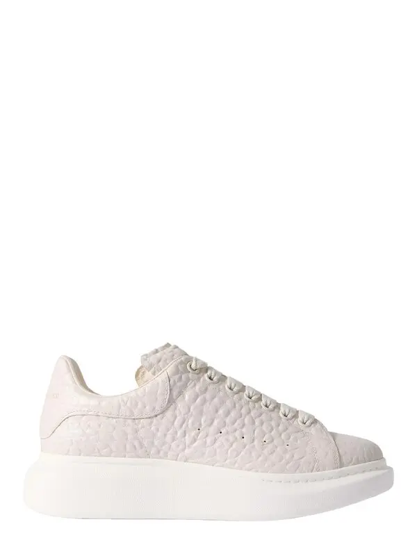 Alexander McQueen Exaggerated-sole Textured-leather Sneakers - Neutrals