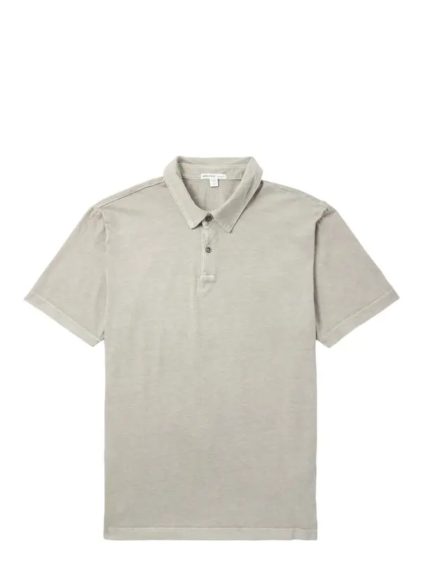 JAMES PERSE Supima Cotton-jersey Polo Shirt - Gray