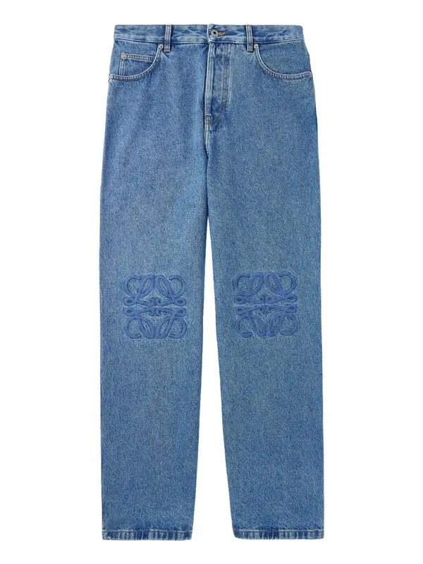 Loewe Anagram Wide-leg Jeans - Blue