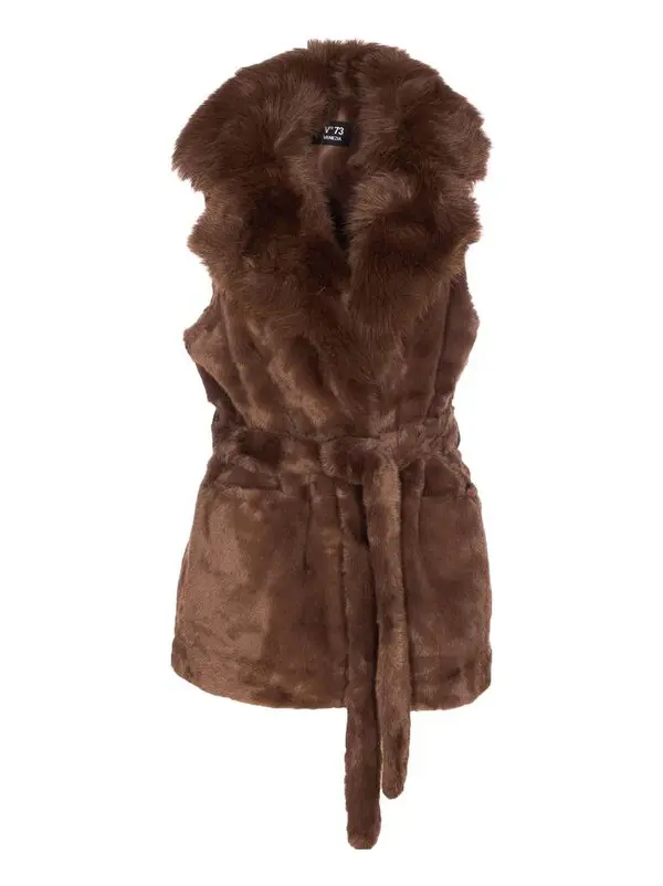 V°73 Penny Faux Fur Vest - Brown