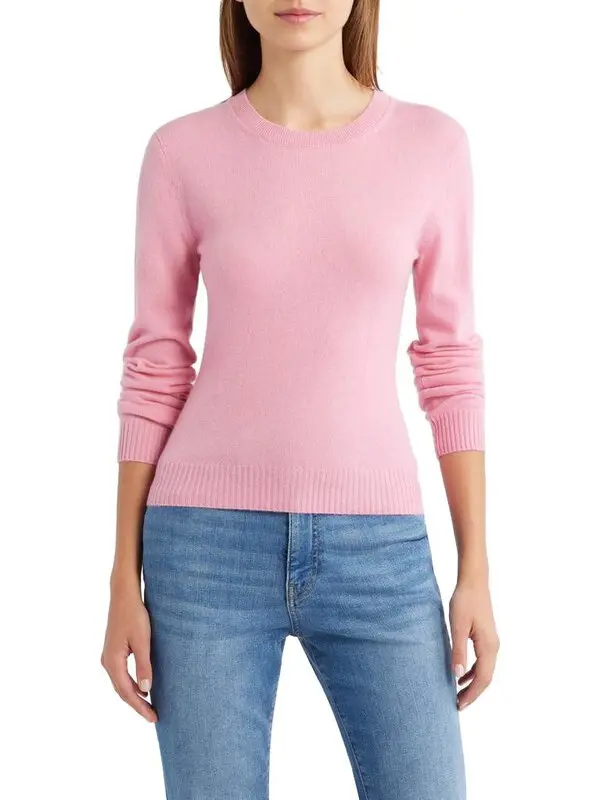 REFORMATION Lian Crewneck Cashmere Sweater - Taffy