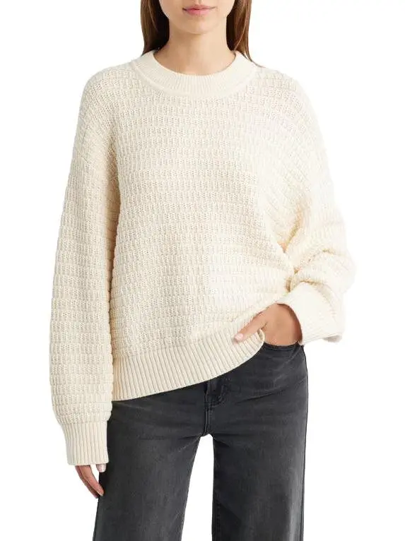 REFORMATION Collie Organic Cotton Crewneck Sweater - Gossamer