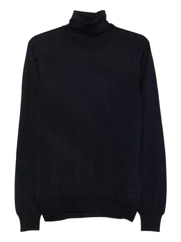 BARBA NAPOLI Turtleneck Wool Sweater - Black