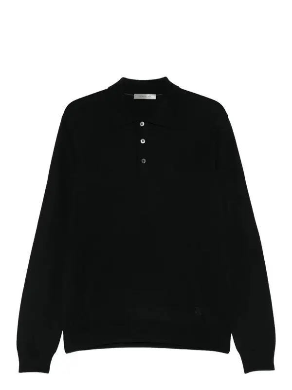Corneliani Long-sleeve Polo Shirt - Black
