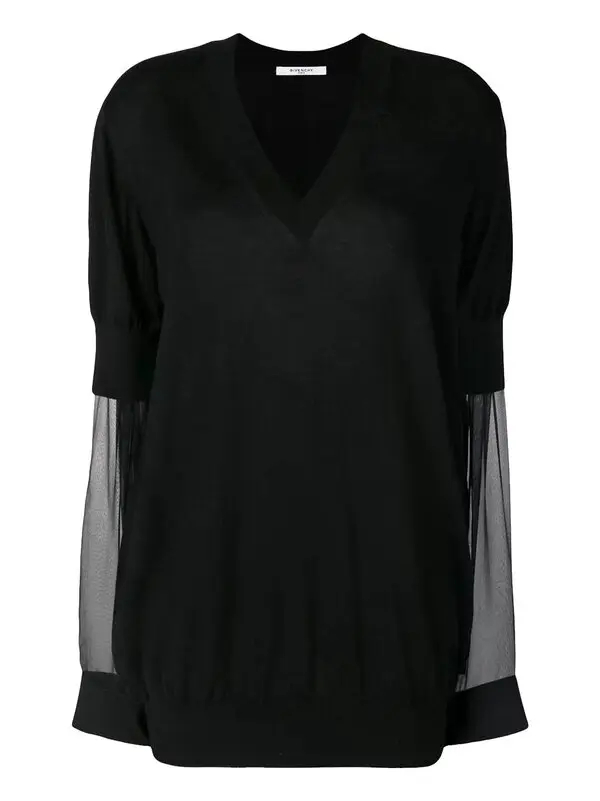 Givenchy Deep V-neck Top - Black