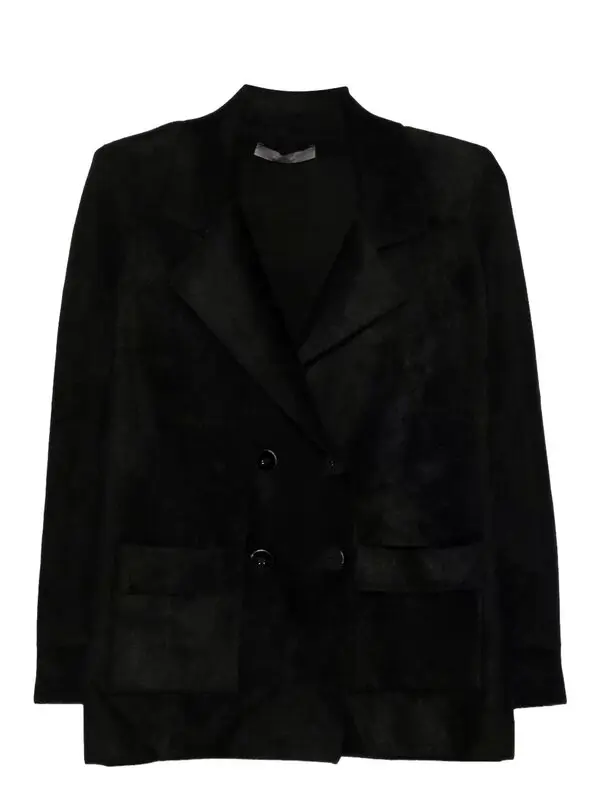D.exterior Double-breasted Blazer - Black
