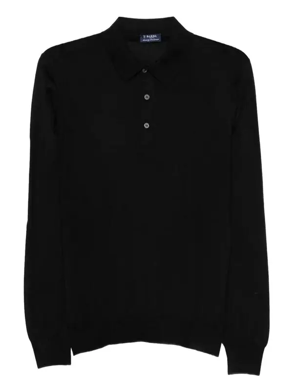 BARBA NAPOLI Polo-neck Long-sleeve Sweater - Black