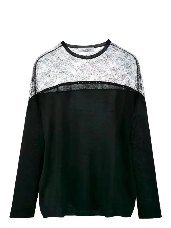 Valentino Garavani Lace Panel Jumper - Black
