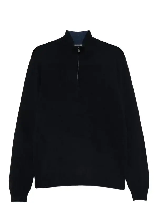 Corneliani High-neck Half-zip Jumper - Blue