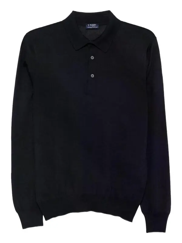 BARBA NAPOLI Polo-neck Long-sleeve Sweater - Blue