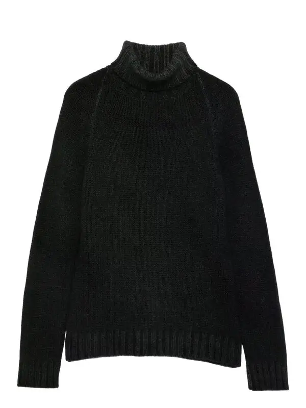 BASE Turtleneck Ribbed Sweater - Green
