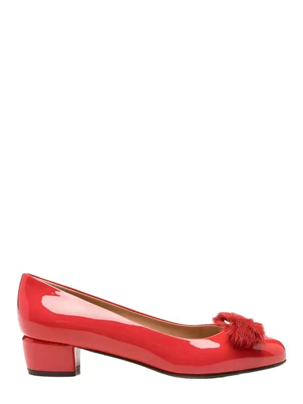 FERRAGAMO 30mm Vara Leather Flat Pumps - Red