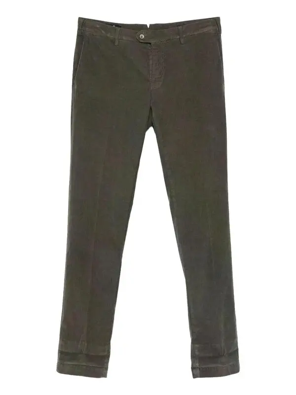 MASON'S Buttoned Straight-leg Cords - Green
