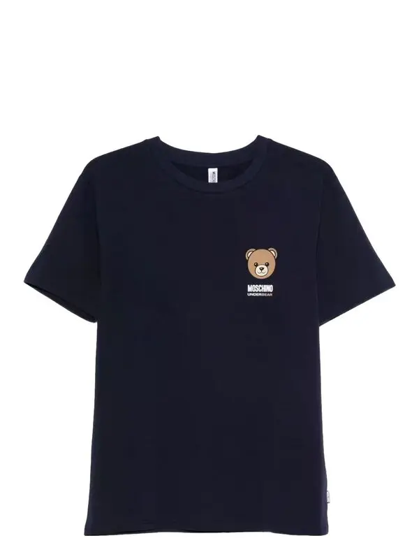 Moschino Bear-print Crew-neck T-shirt - Blue