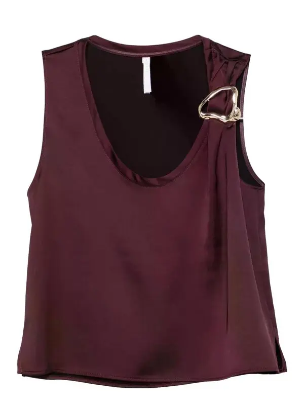 Imperial Gold-buckle Blouse - Purple
