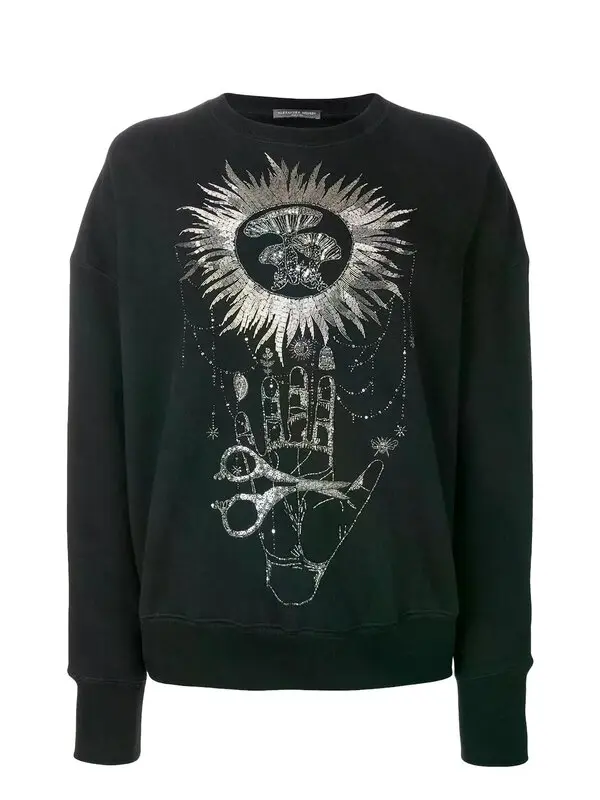 Alexander McQueen Embroidered Sweatshirt - Black