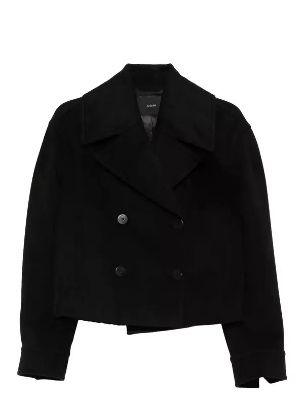 JOSEPH Double-breasted Cropped Jacket - Black