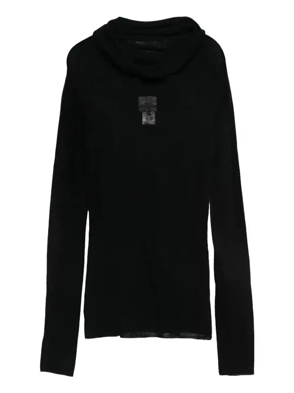 ALYSI Cowl-neck Long-sleeve Sweater - Black