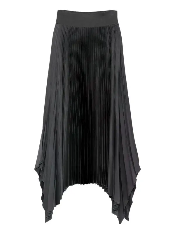 JOSEPH Pleated Asymmetric Hem Midi Skirt - Grey