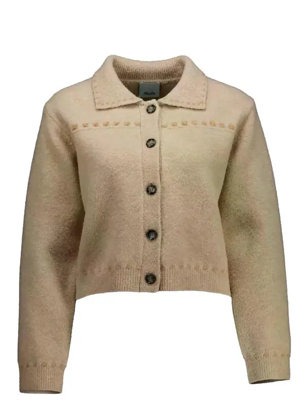 ALLUDE Cardigan With Contrast Stitching - Neutrals