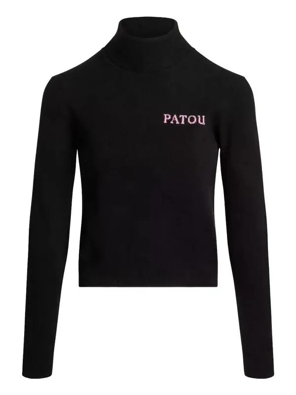 Patou Intarsia Turtleneck Jumper - Black