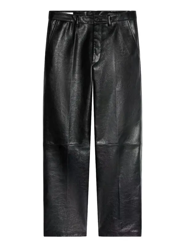 Dries Van Noten Leather Trousers - Black