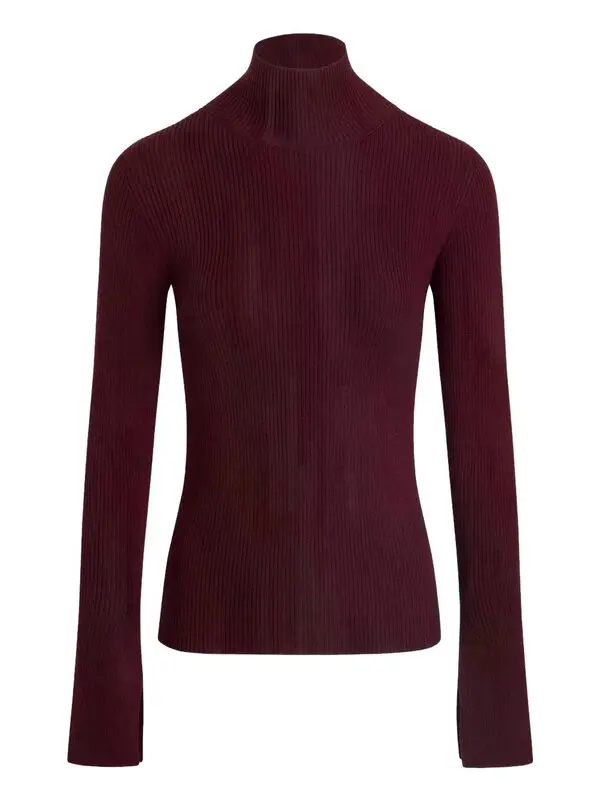 Patou Ribbed High-neck Jumper - Red
