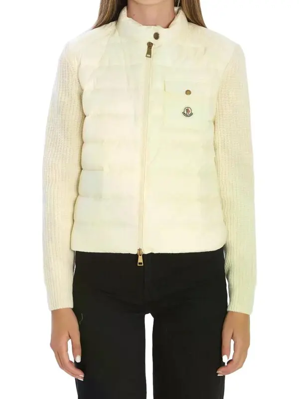 Moncler Padded-front Zip Cardigan - White