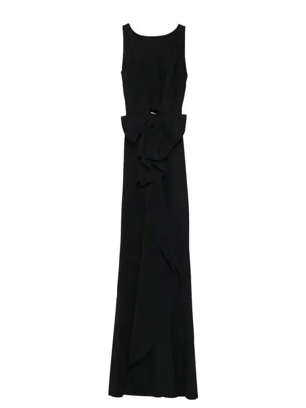 Chiara Boni La Petite Robe Bow-detail Draped Maxi Dress - Black