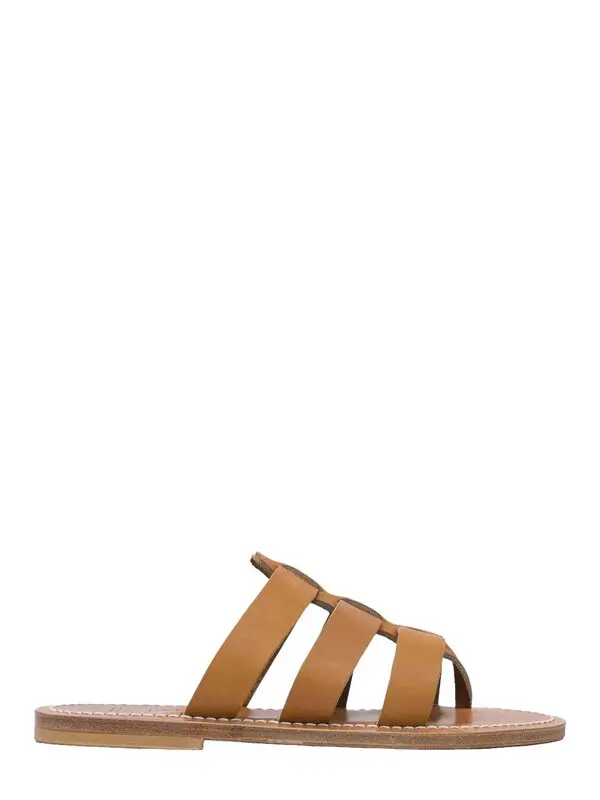 K.JACQUES Leather Thong Sandals - Brown