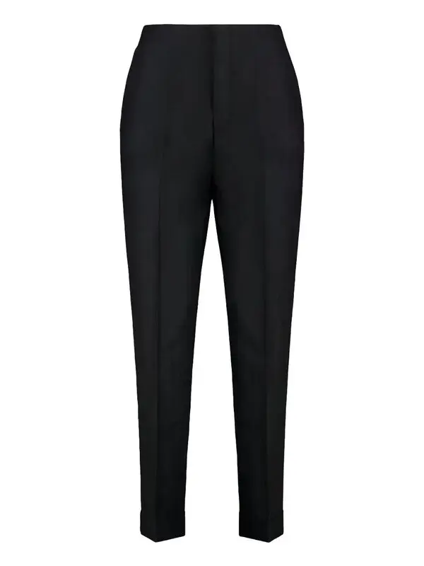 Alberta Ferretti Pleated-cuffed Trousers - Black