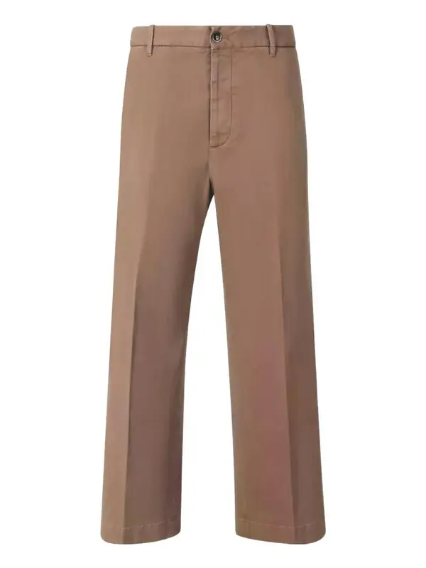 NINE:INTHE:MORNING Button-fastening Cotton Trousers - Brown