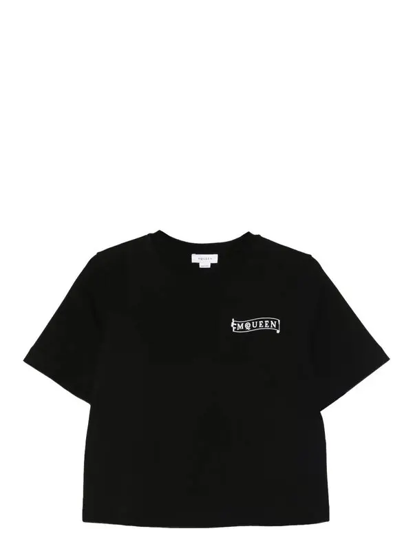 Alexander McQueen Logo-embroidered T-shirt - Black