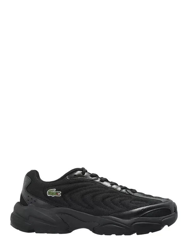 Lacoste Textured Lace-up Sneakers - Black
