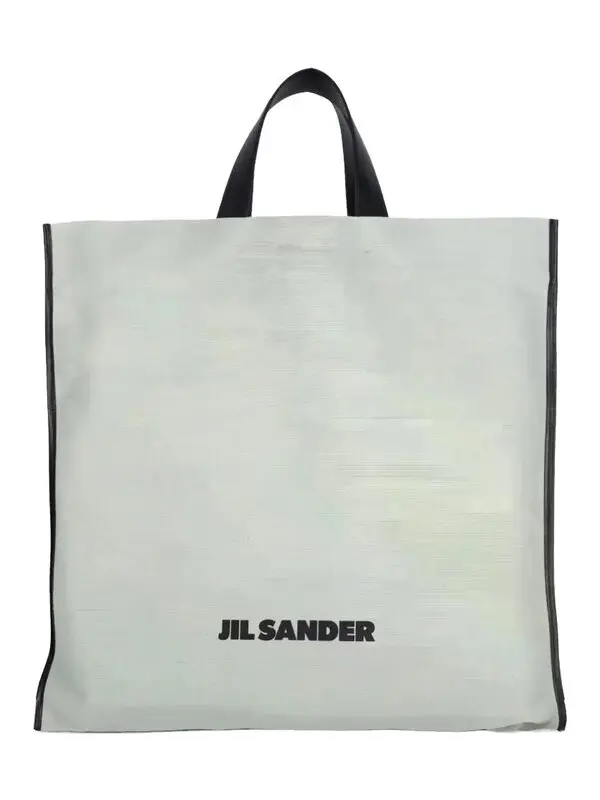 JIL SANDER Large Leather-trimmed Tote Bag - Green