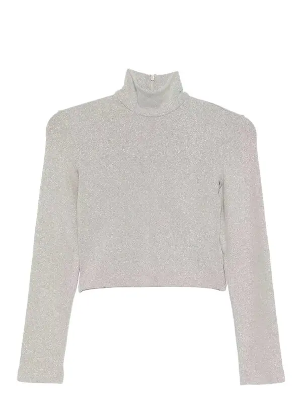 Ralph Lauren Glitter Turtleneck Top - Neutrals