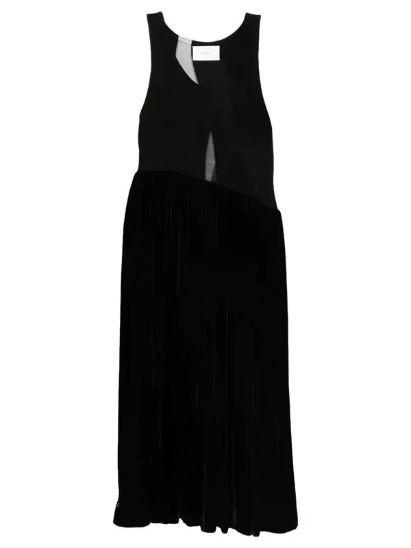 QUETSCHE Panelled Semi-sheer Dress - Black